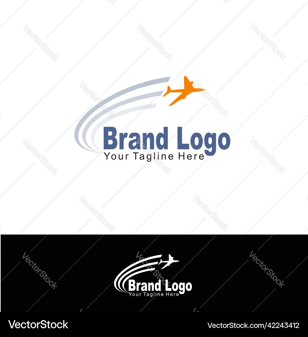 Aircraft logo take off Royalty Free Vector Image