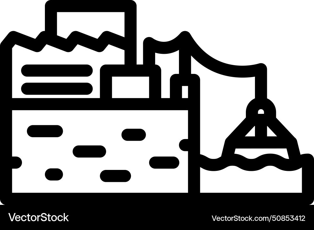 Coastal power tidal line icon Royalty Free Vector Image