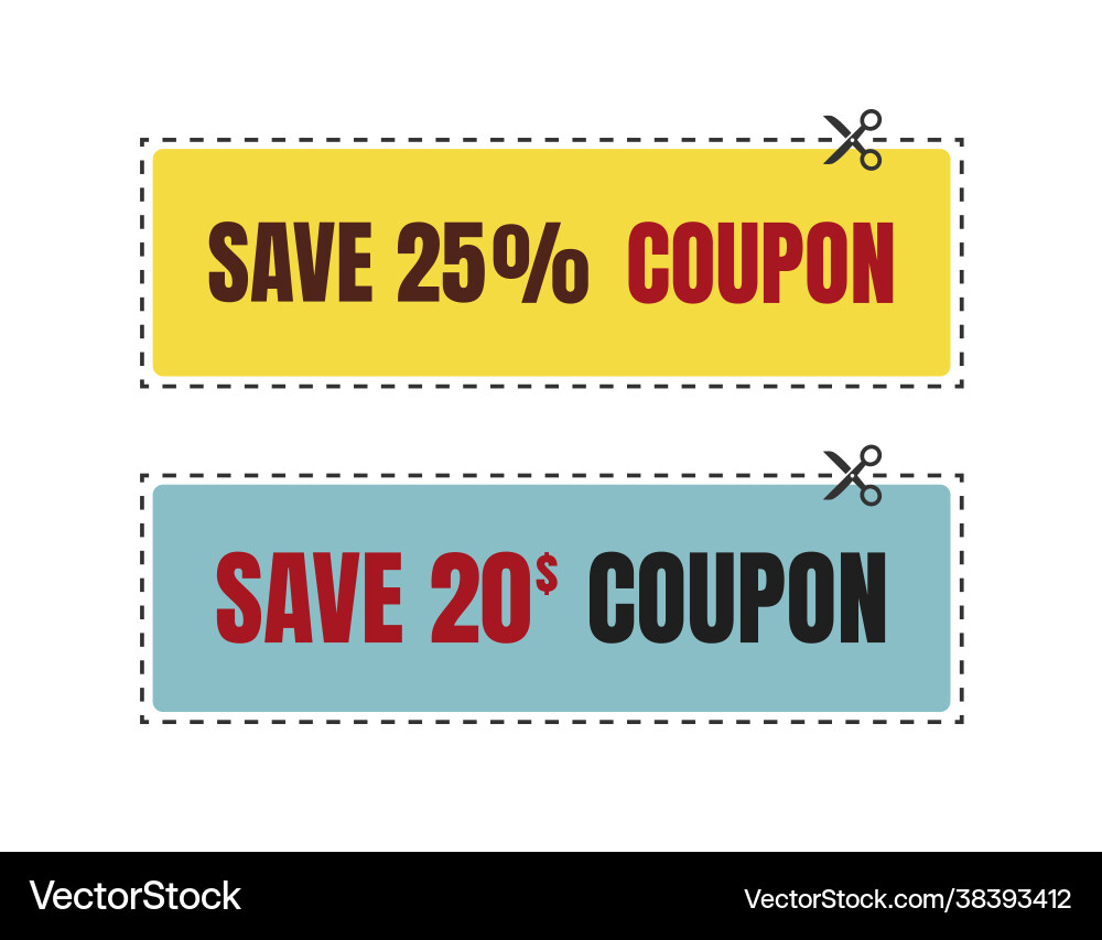 Coupon discount isolated Royalty Free Vector Image