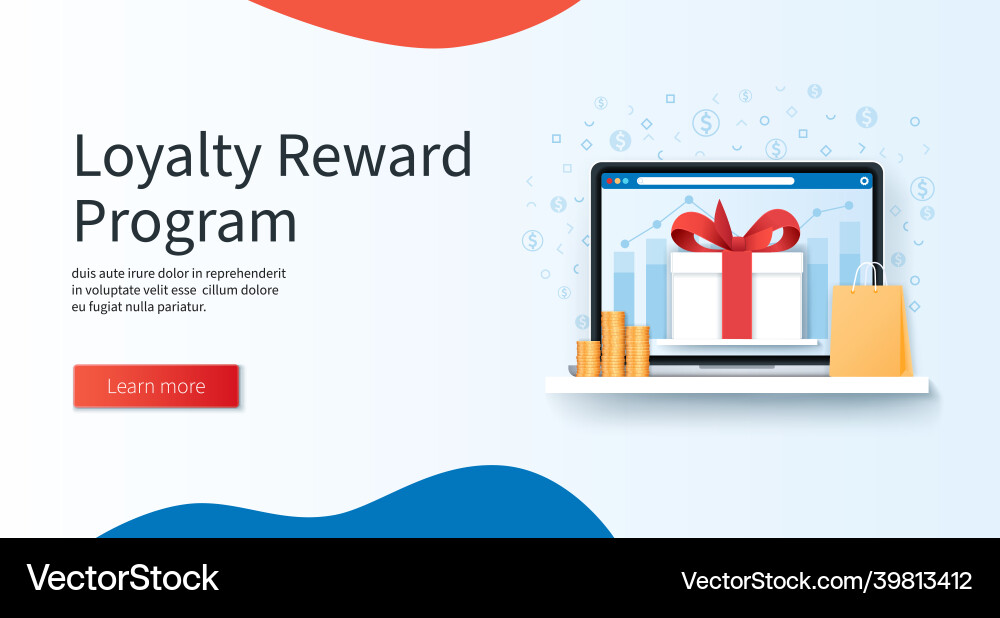 Customer loyalty reward program banner Royalty Free Vector