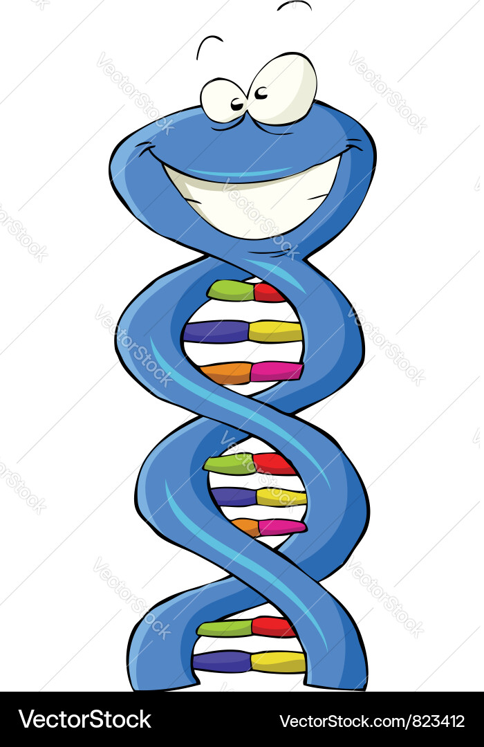 DNA Helix Cartoon Royalty Free Vector Image - VectorStock