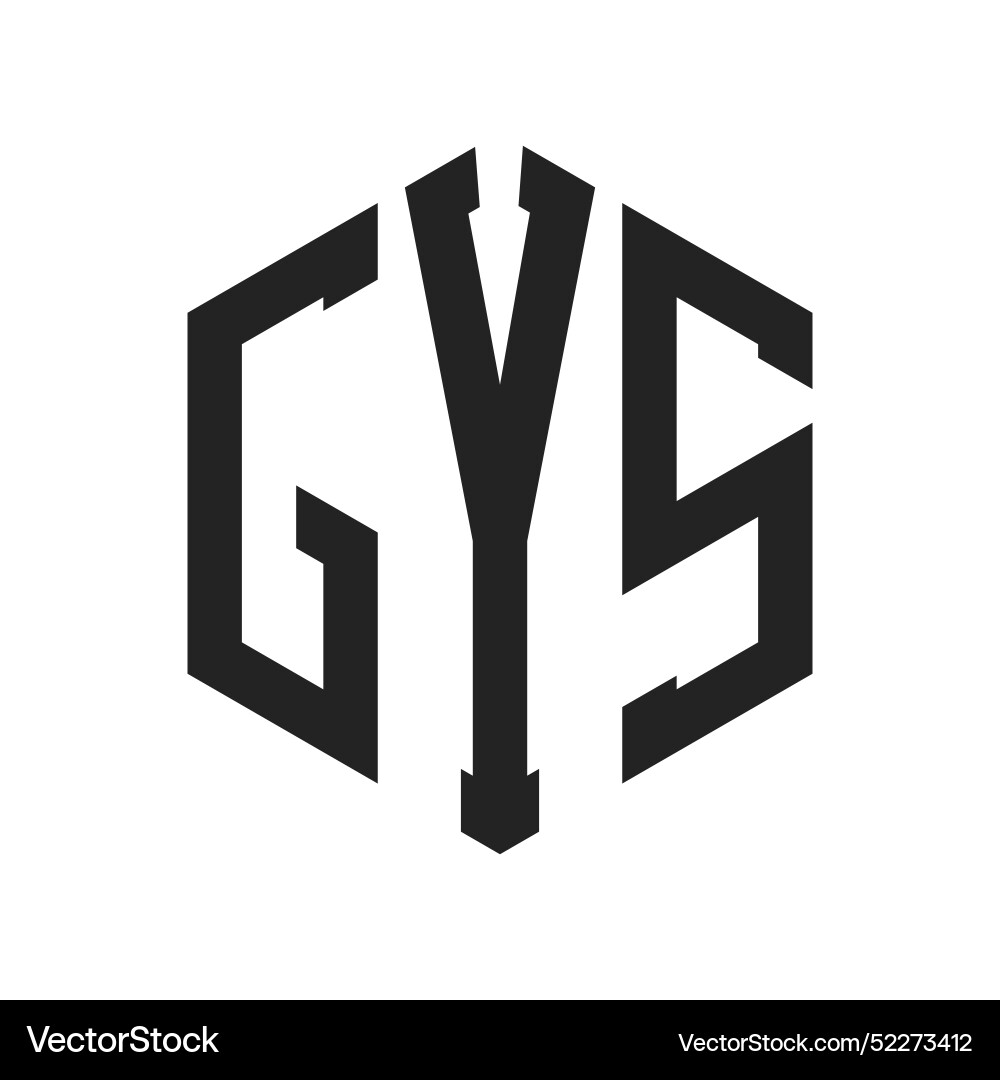 Gys logo design initial letter monogram Royalty Free Vector