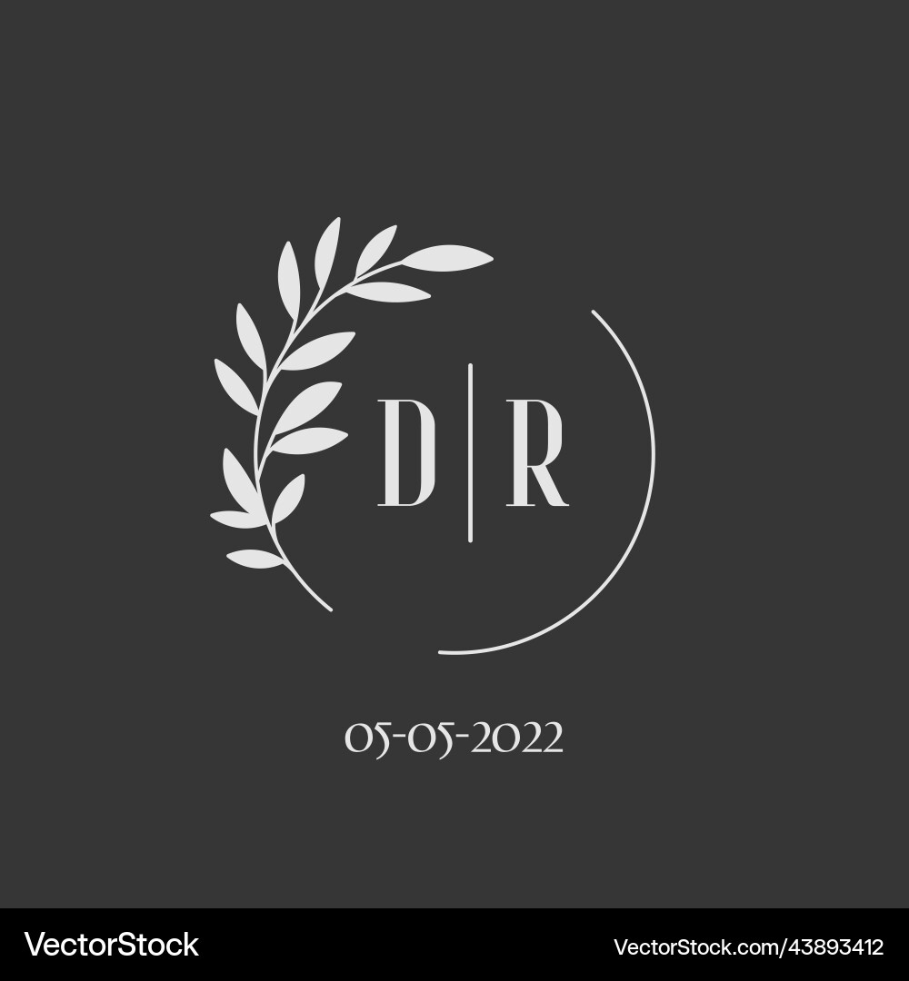 Initial letter dr wedding monogram logo design Vector Image