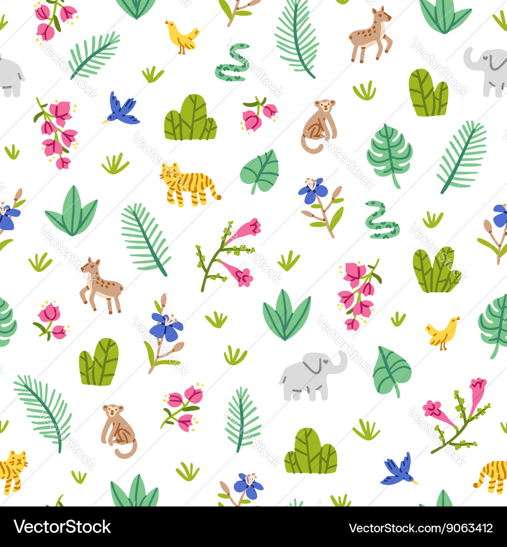 Jungle Animals Pattern Royalty Free Vector Image