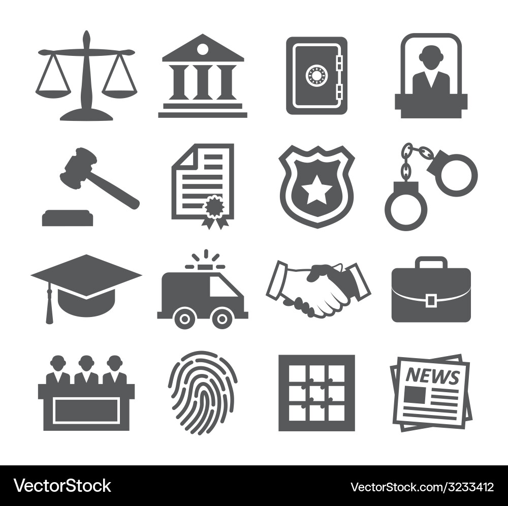 Law icons Royalty Free Vector Image - VectorStock