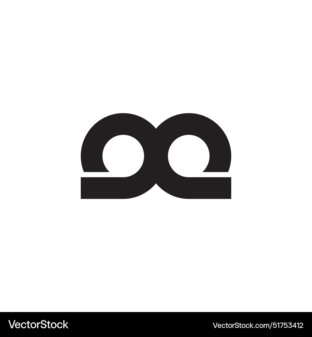 Letter m linked loop wavy geometric logo Vector Image
