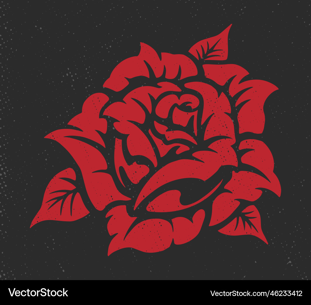 Red rose with petals emblem Royalty Free Vector Image