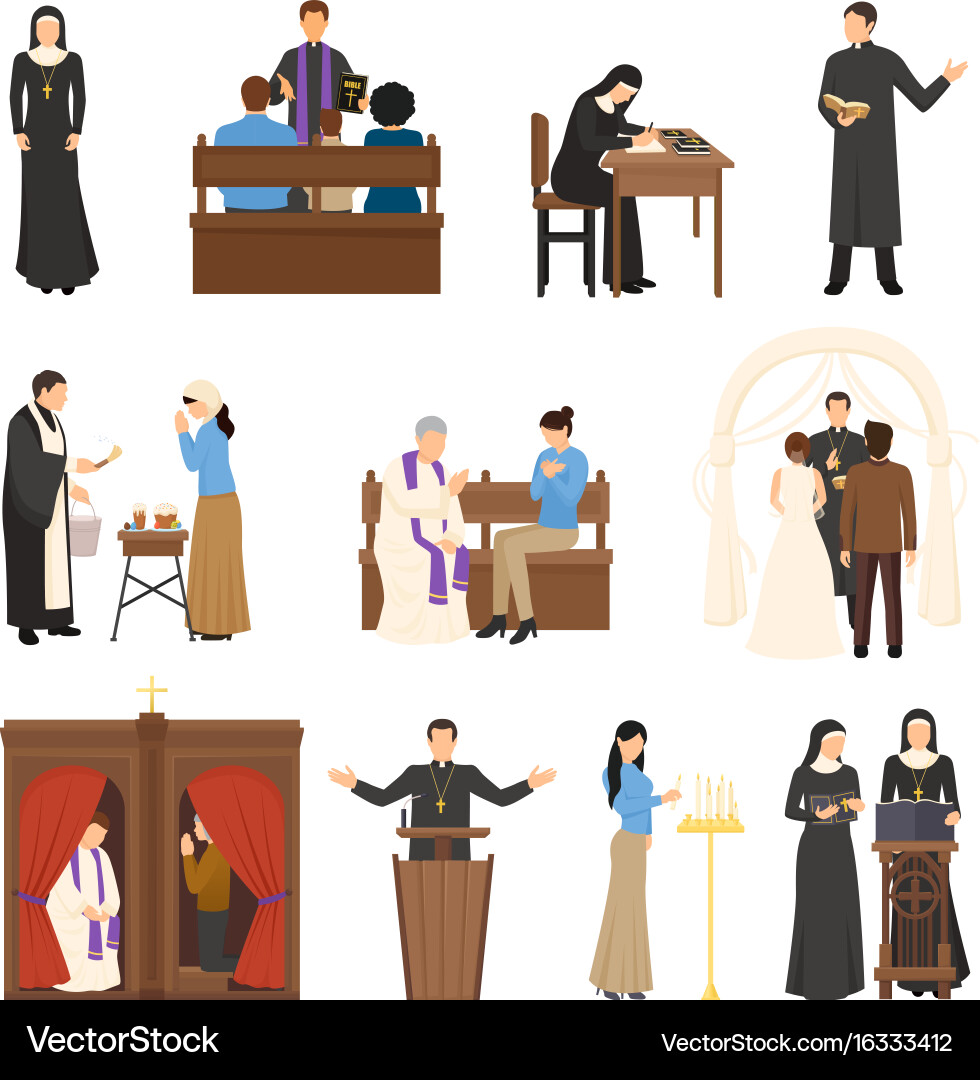 Religious Clergy Figures Royalty Free Vector Image