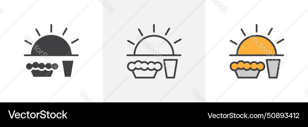 Sahur time icon set ramadan breakfast symbol Vector Image
