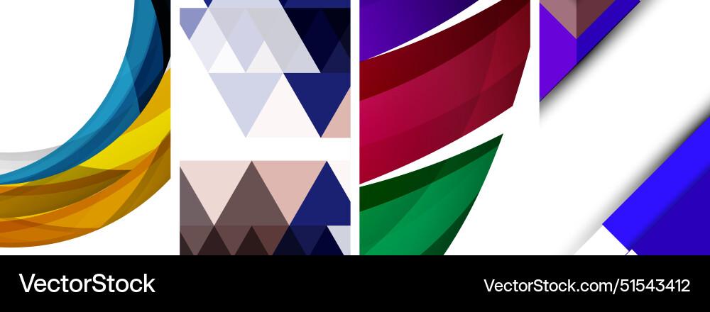 Sleek geometric abstract backgrounds composed Vector Image