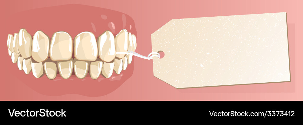 Teeth and label Royalty Free Vector Image - VectorStock