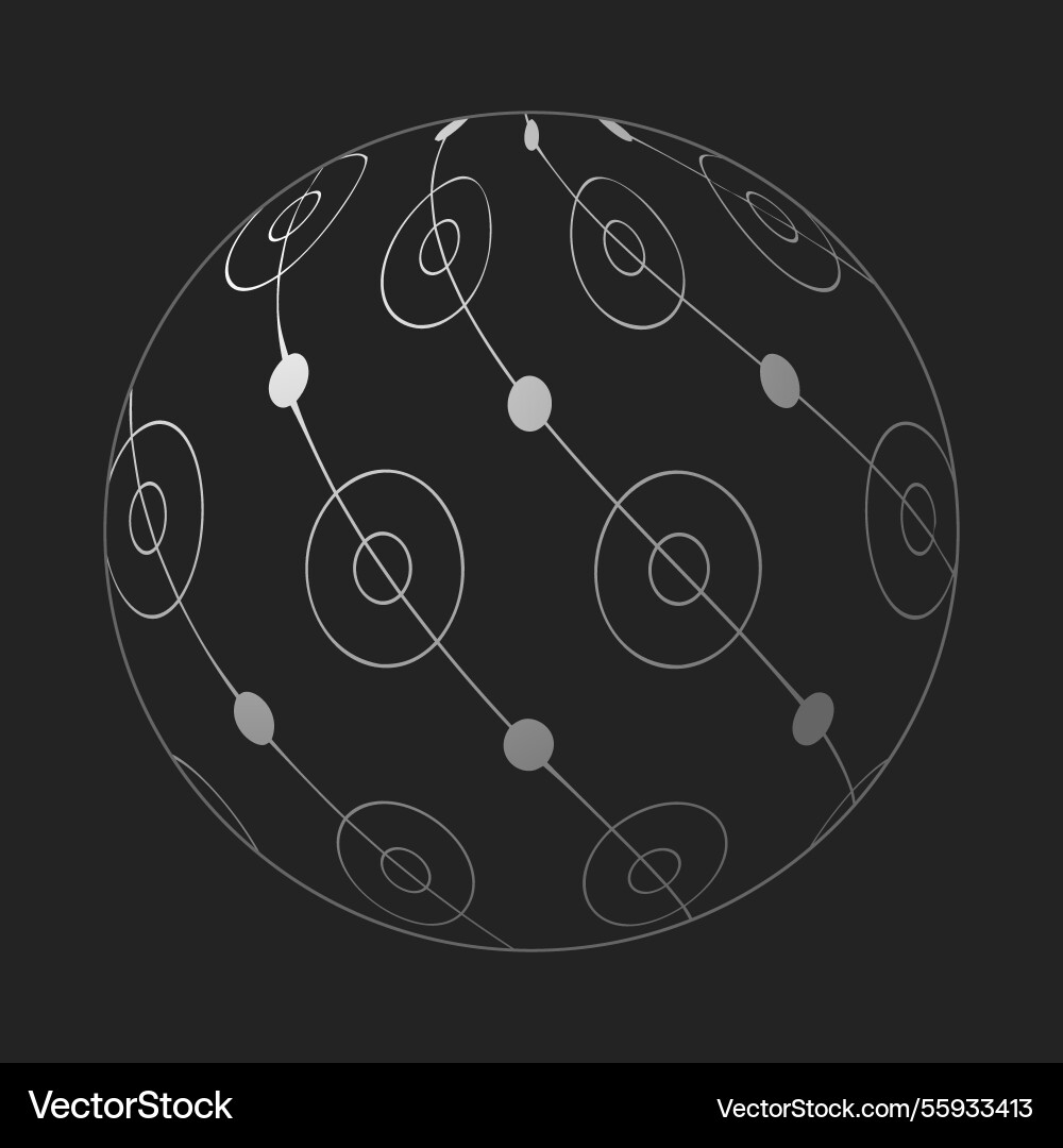 3d sphere mesh grid ball Royalty Free Vector Image