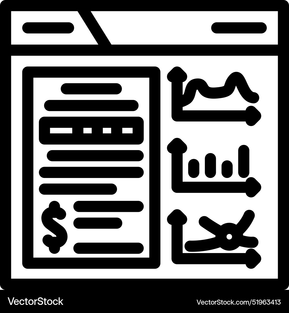Business intelligence process line icon Royalty Free Vector