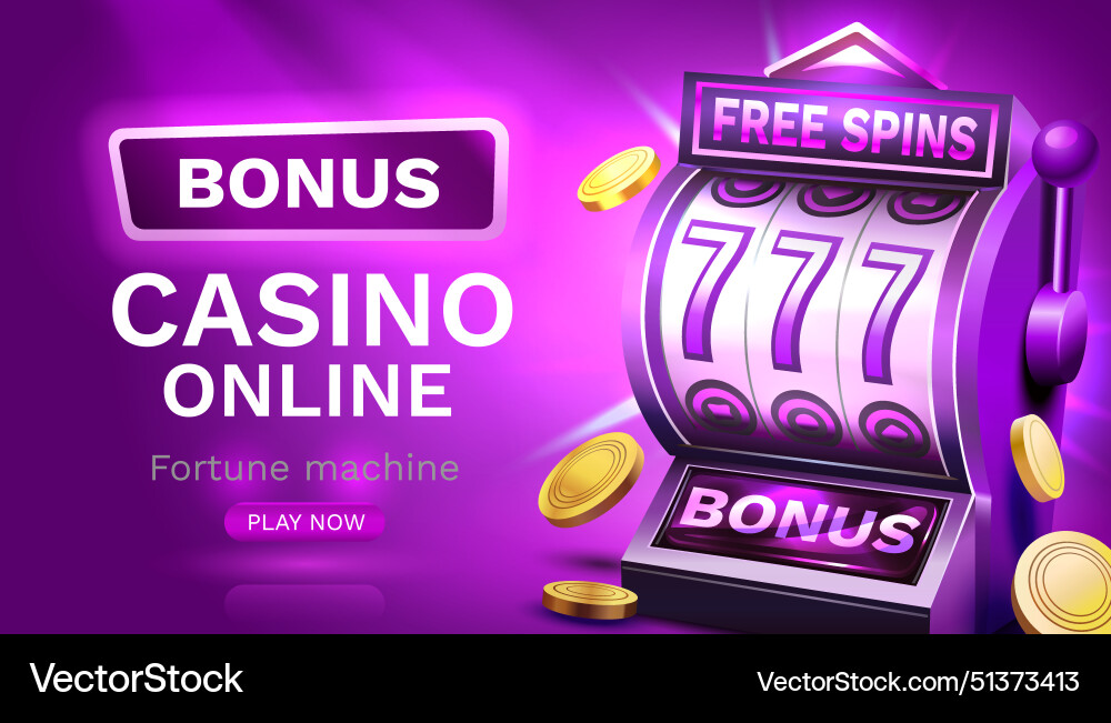 Casino slots machine winner jackpot fortune Vector Image