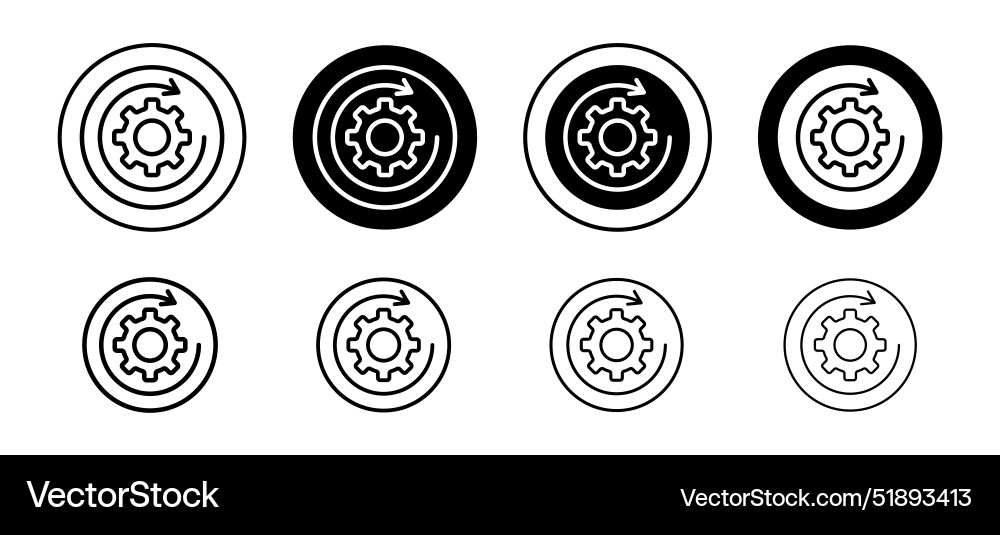 Continuous changes icon set collection Royalty Free Vector