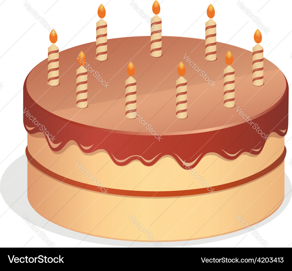 Cute cartoon birthday cake Royalty Free Vector Image