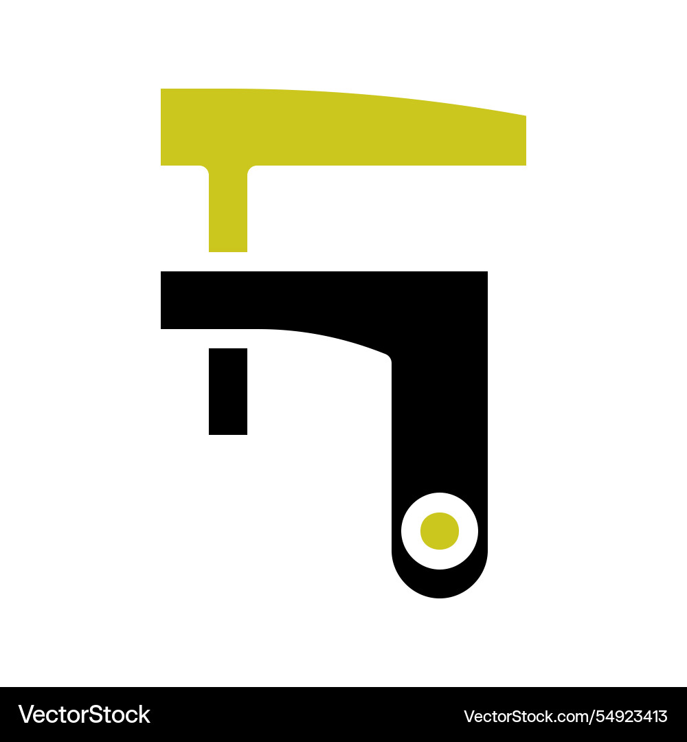 Door hinge black and gold hardware construction Vector Image