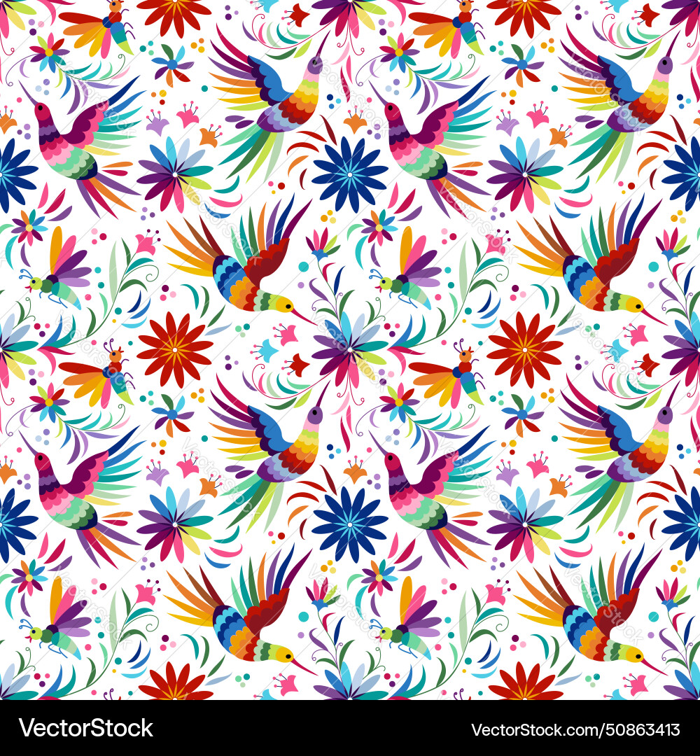 Mexican embroidery pattern Royalty Free Vector Image