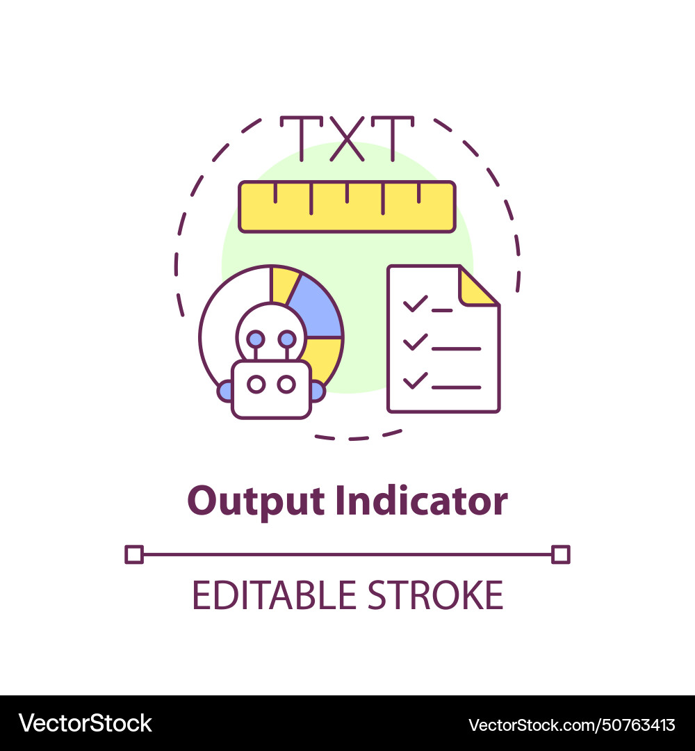 Output indicator multi color concept icon Vector Image