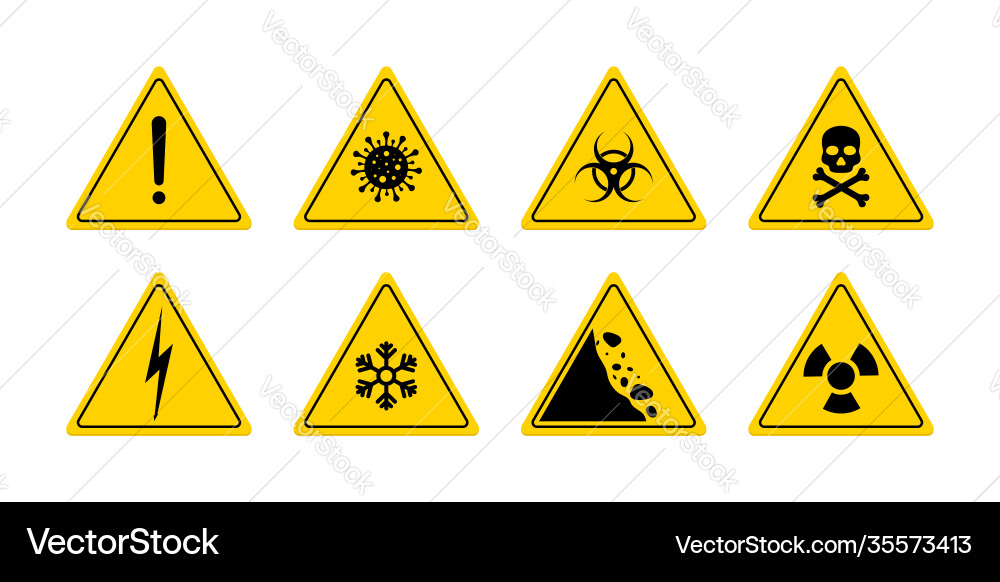 Sign danger triangle for caution icon Royalty Free Vector