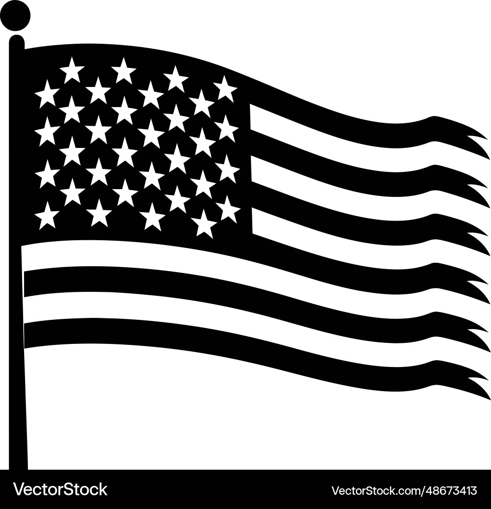 Stars and bars silhouette Royalty Free Vector Image