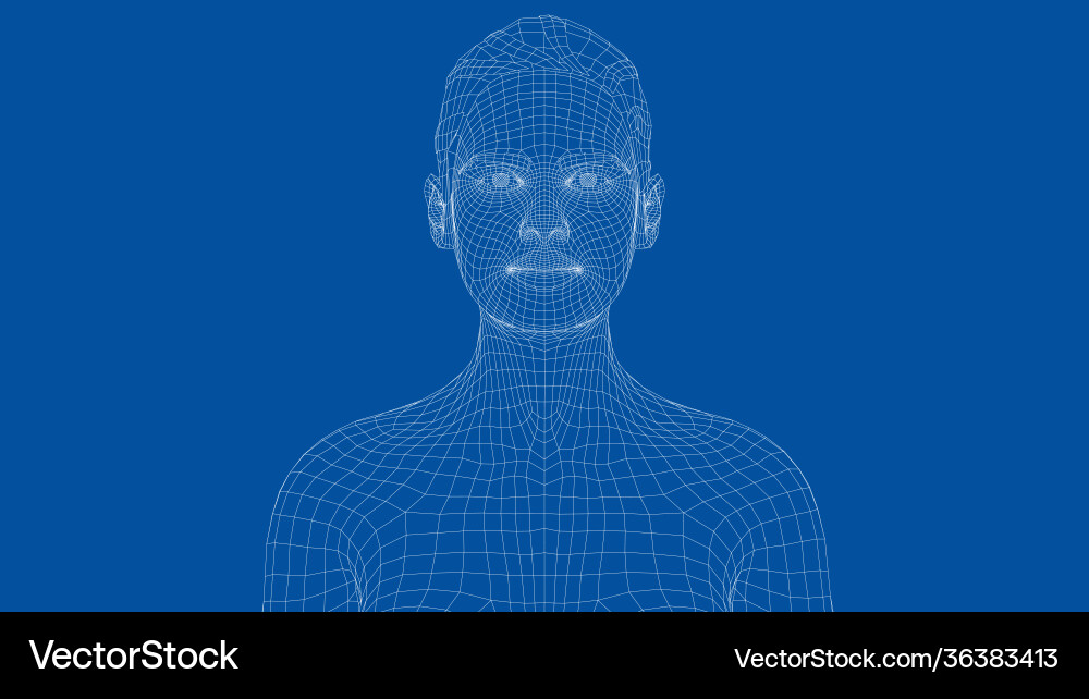 Wireframe portrait a young beautiful girl Vector Image