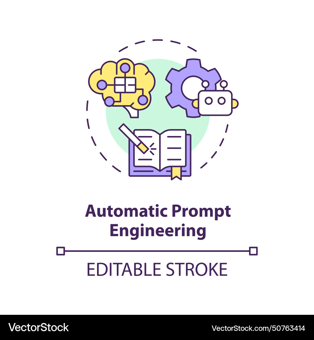 Automatic prompt engineering multi color concept Vector Image Automatic prompt engineering multi color concept Vector Image