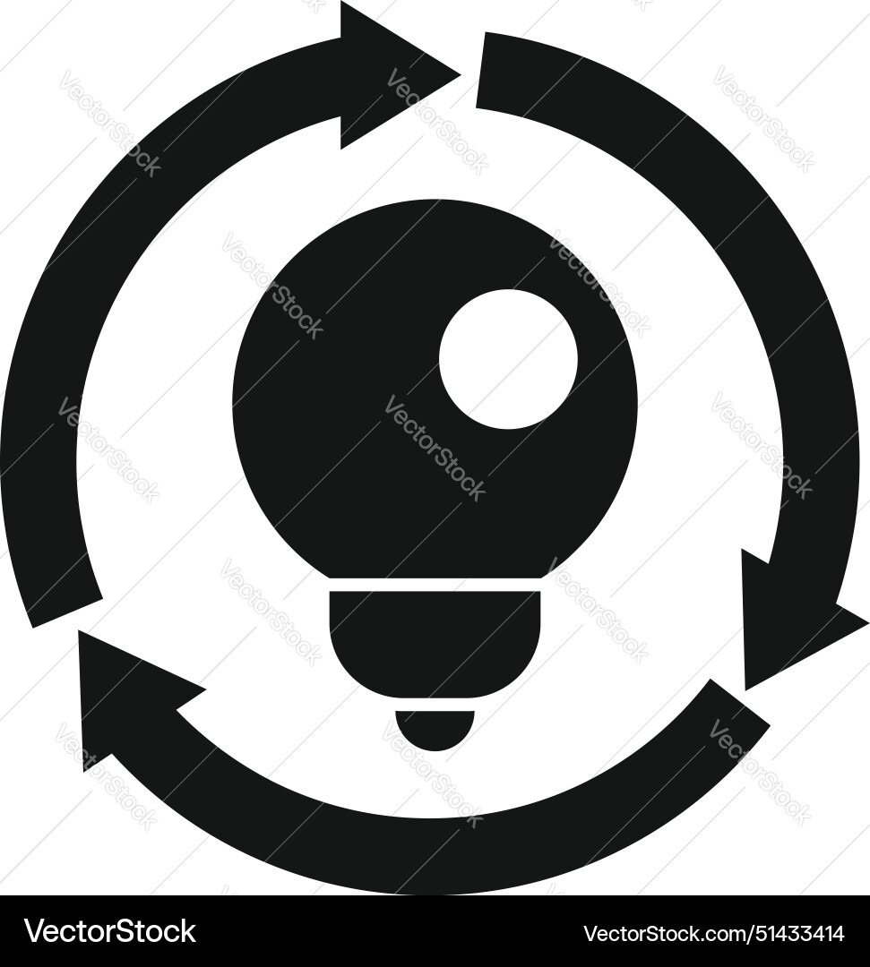 Circular economy concept icon with lightbulb Vector Image