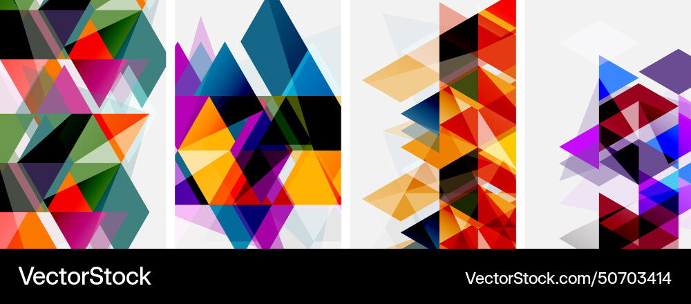 Colorful bright triangles with various colors Vector Image