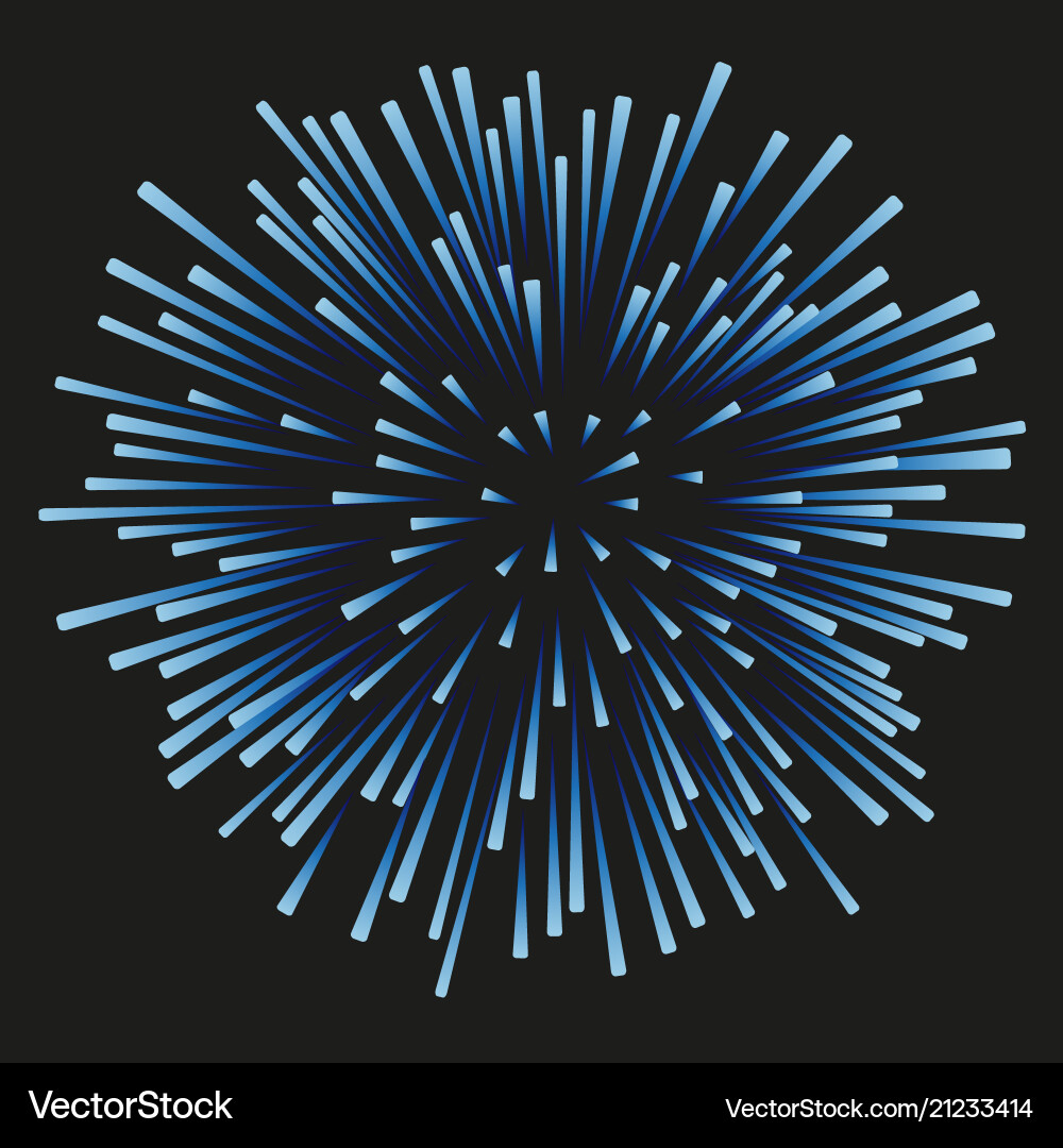Fireworks blue on a black background Royalty Free Vector