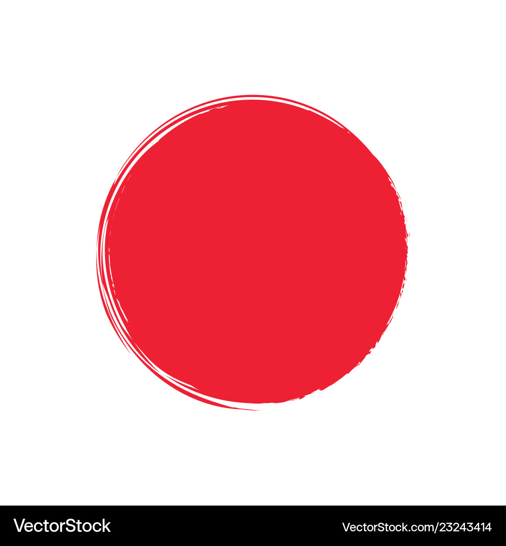 Japan flag painted with ink red sun Royalty Free Vector