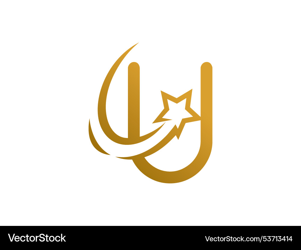 Letter u star logo or symbol template design Vector Image