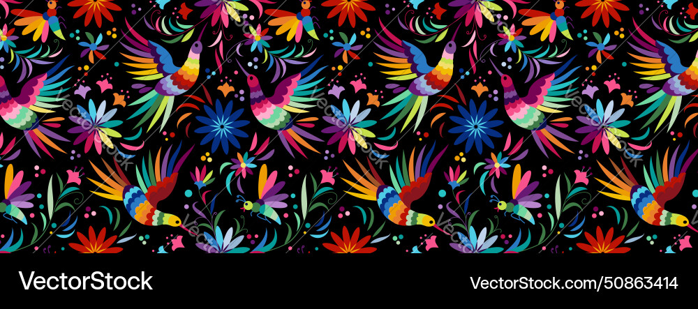 Mexican embroidery pattern Royalty Free Vector Image