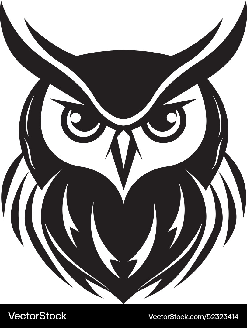Midnight majesty dark owl designnights shadow Vector Image