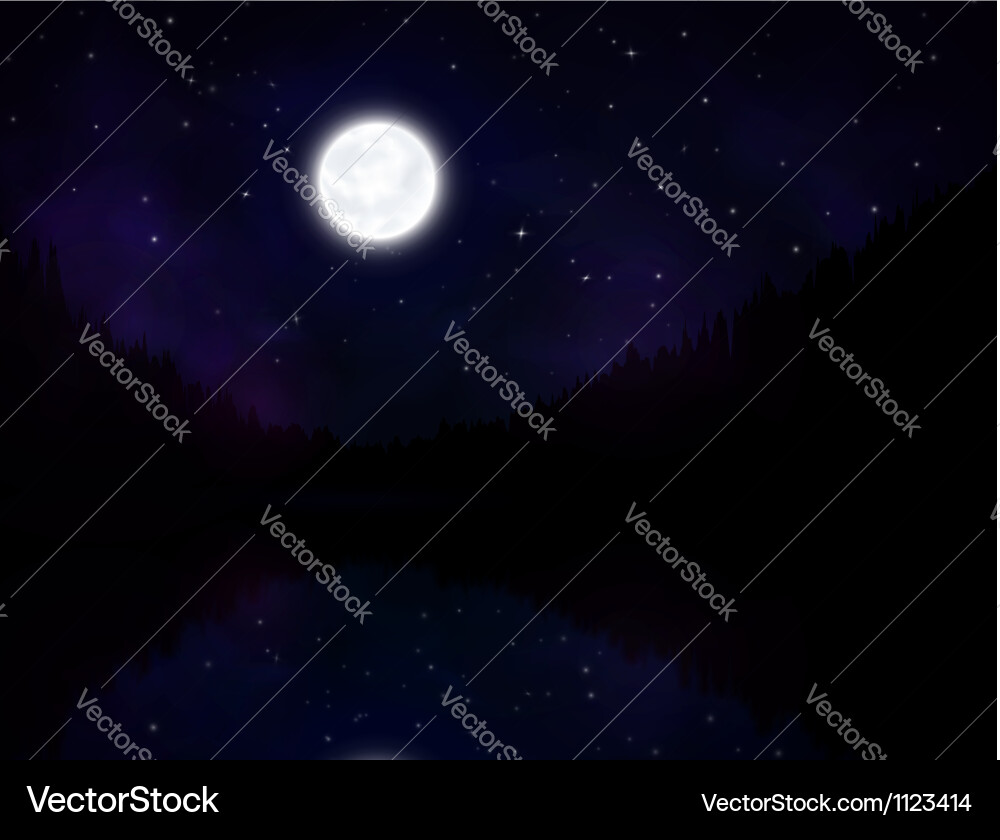 Night landscape Royalty Free Vector Image - VectorStock