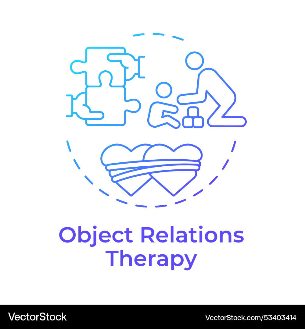 Object relations therapy blue gradient concept Vector Image