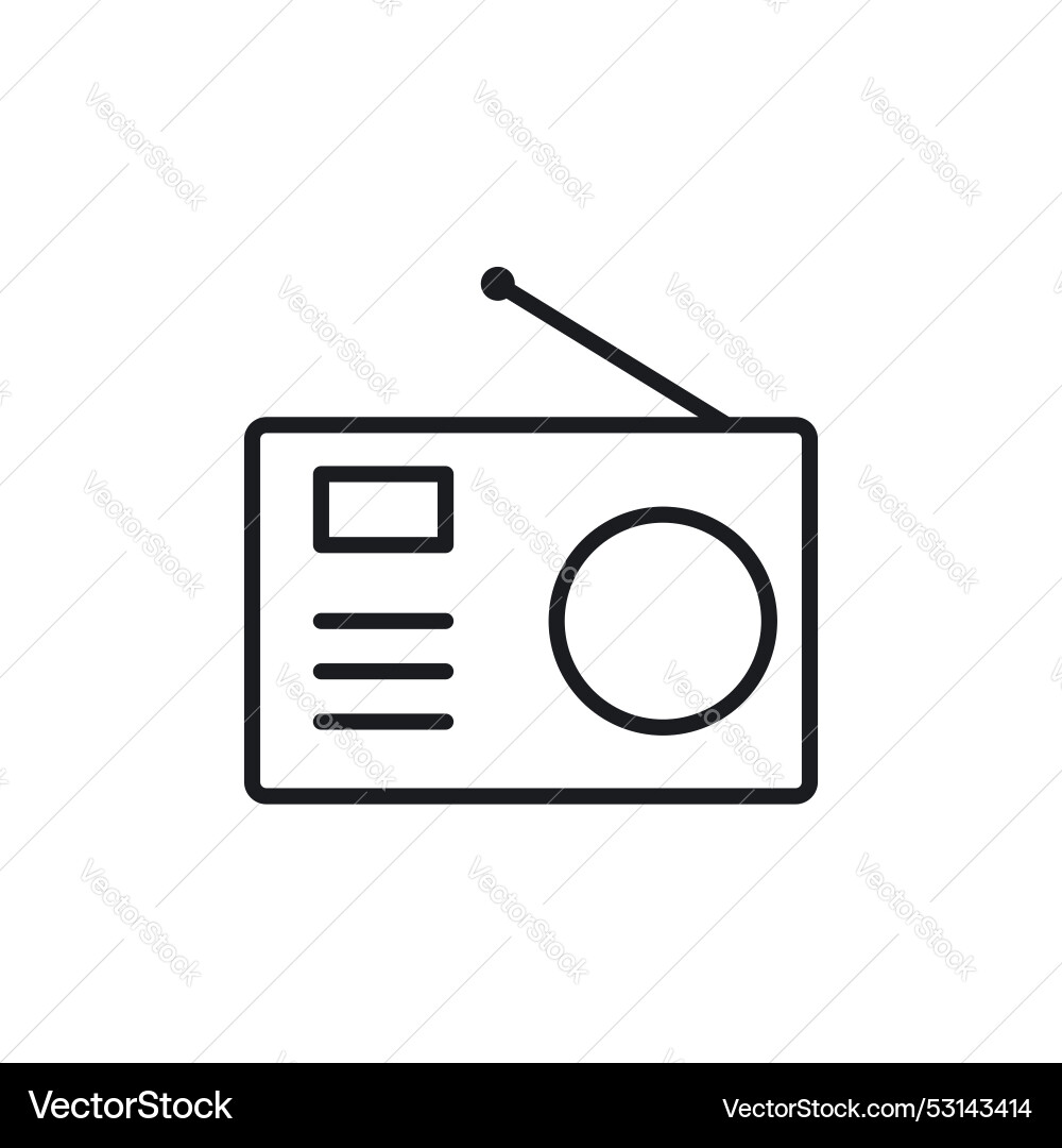 Radio icon symbol on white background Royalty Free Vector