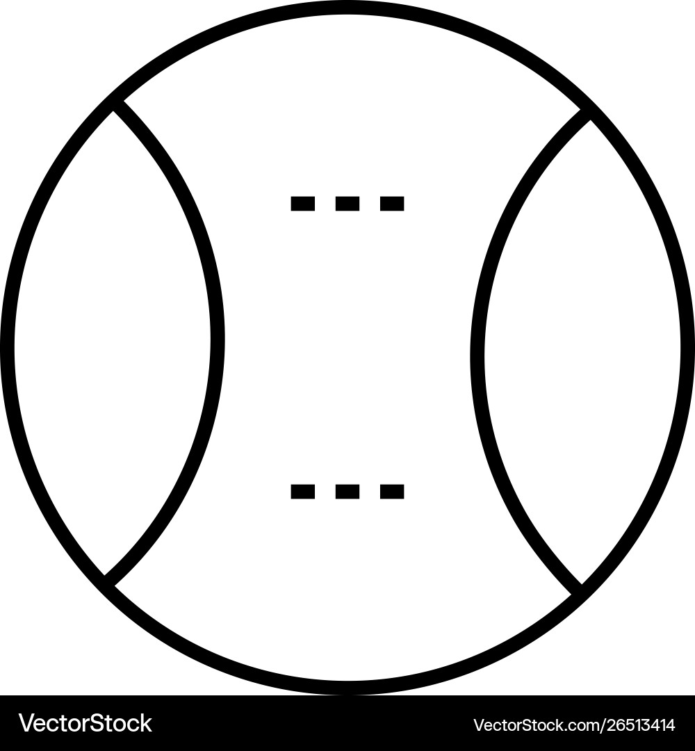 Softball line black icon Royalty Free Vector Image