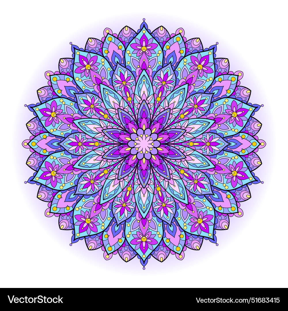 Abstract round mandala asian ethnic style Vector Image