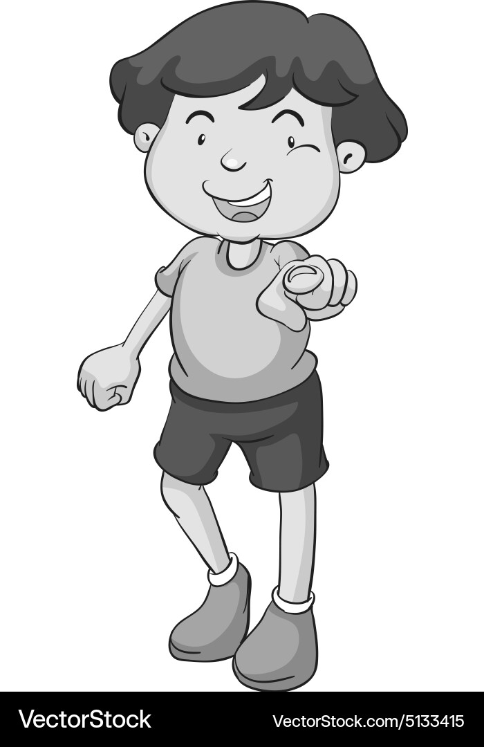 Boy pointing Royalty Free Vector Image - VectorStock