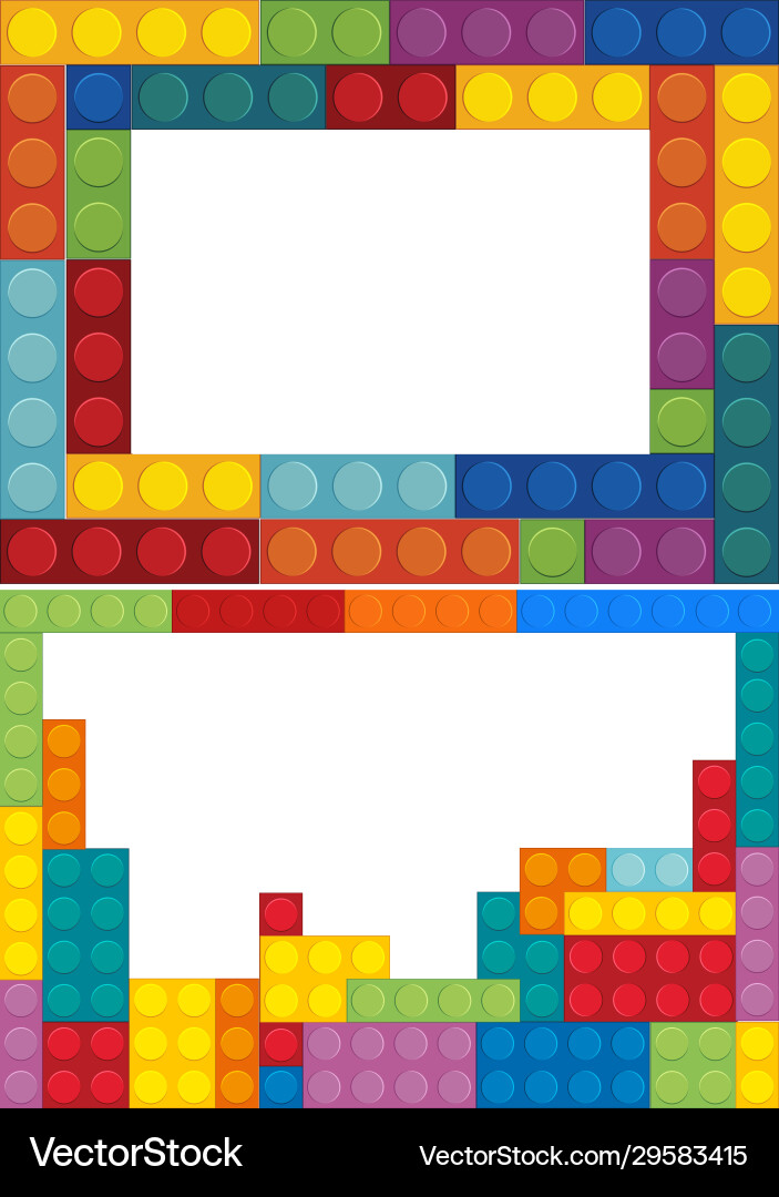 Colorful Lego Block Banner Template Royalty Free Vector