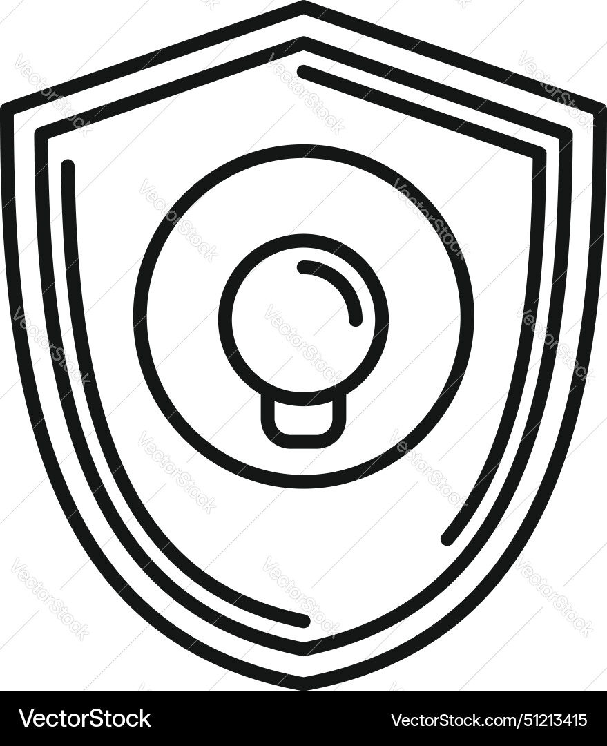 Copyright shield idea protection icon outline Vector Image