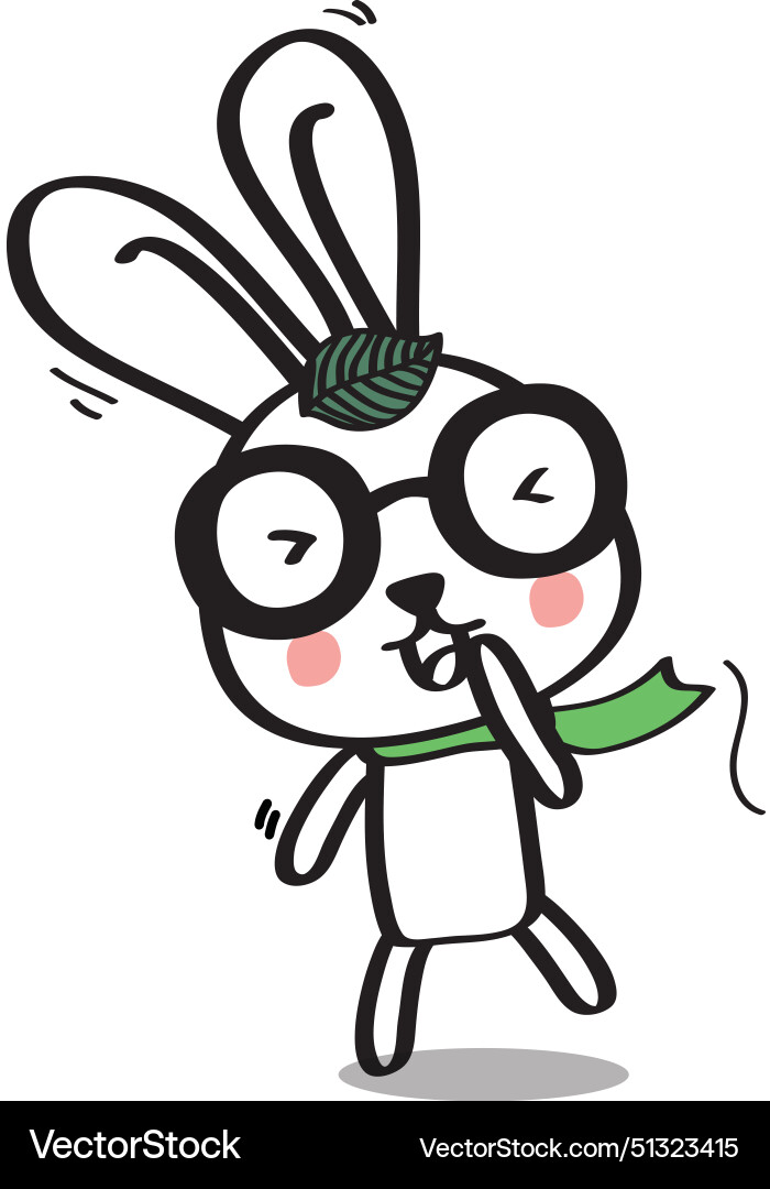 Cute easter white bunny rabbit cartoon collection Vector Image