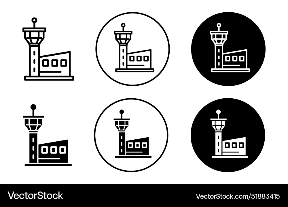 Flight control tower icon Royalty Free Vector Image