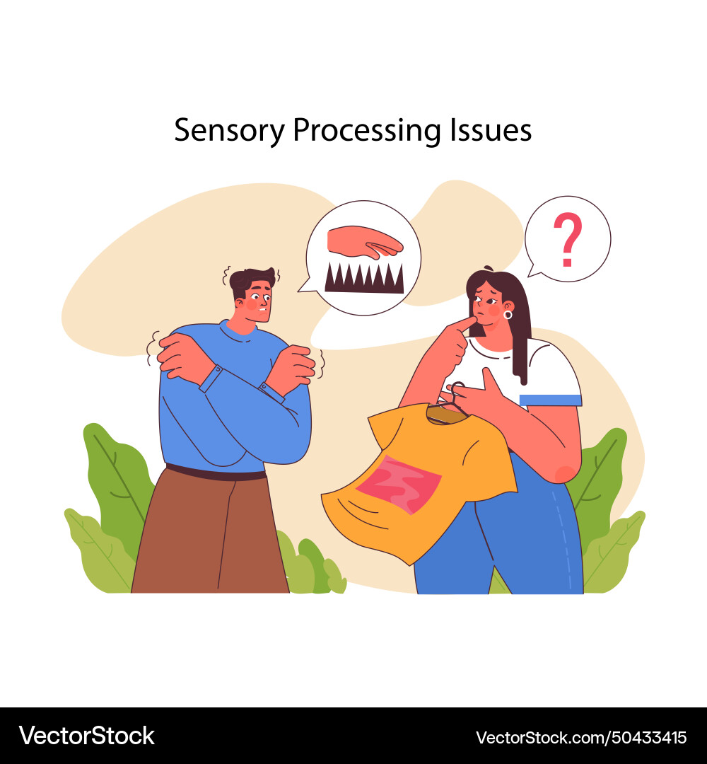 Insightful depiction of sensory processing issues Vector Image