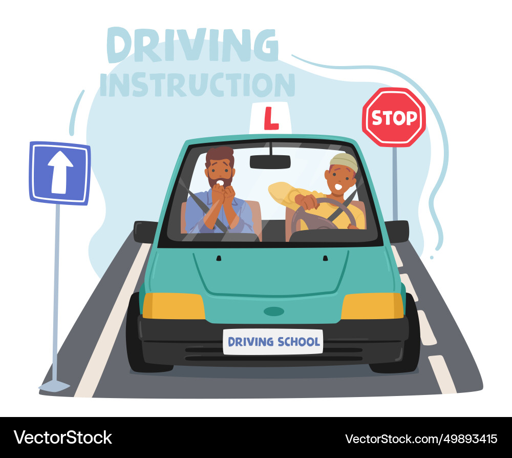 Instructor guides novice imparting essential Vector Image