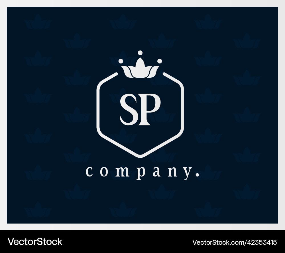 Letter sp monogram logo design Royalty Free Vector Image