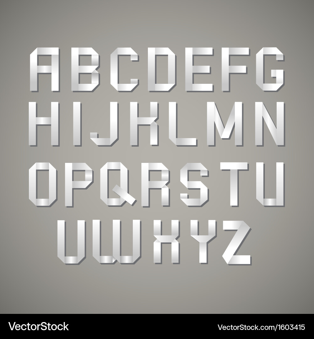 Paper Origami Alphabet Royalty Free Vector Image