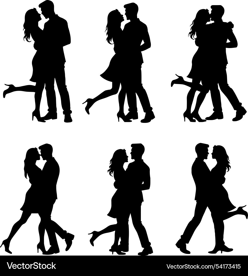 Timeless love in dance romantic couple Royalty Free Vector