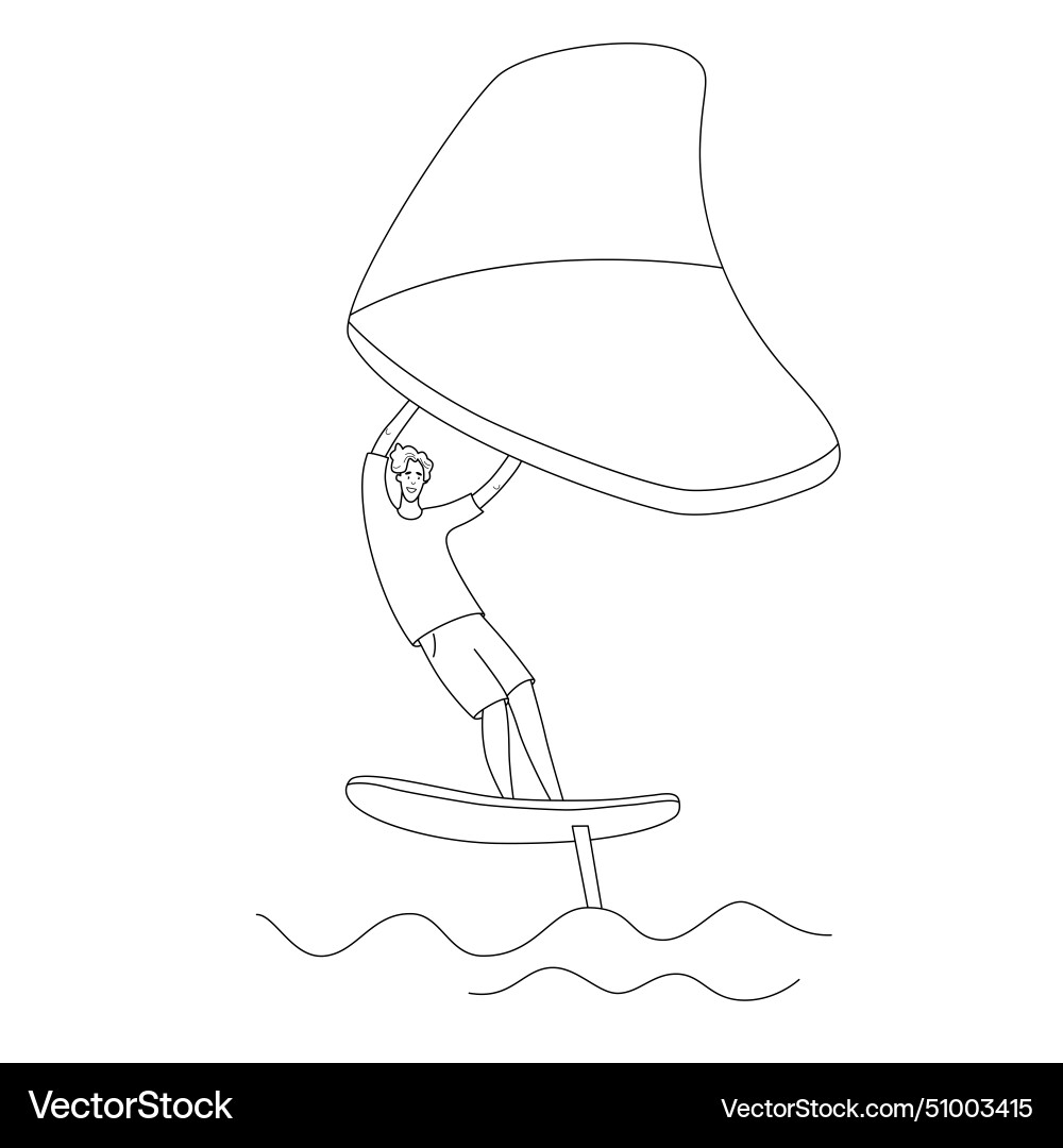 Wing foiling sport Royalty Free Vector Image - VectorStock